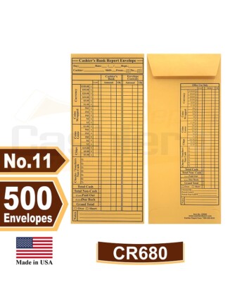 Cashier Depot CR680 Cashier's Bank Report Envelopes, 4 1/2" x 10 3/8 ...