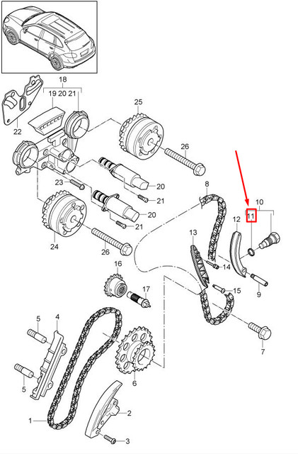 NEU PORSCHE CAYENNE 9PA TIMING KETTE SPANNER DICHTUNGSRING N0138271 ...