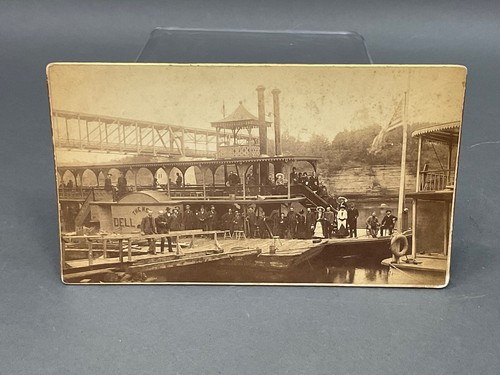 1800s 4x7 Cabinet Card photo River STEAMBOAT Side Wheeler " The New ...