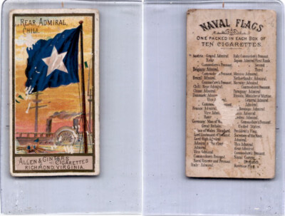 N17 Allen & Ginter, Naval Flags, 1887, Chili Rear Admiral | eBay
