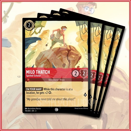 Disney Lorcana TCG: MILO THATCH - SPIRITED SCHOLAR x4 Into the Inklands ...