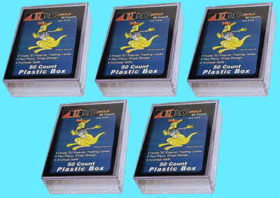 5 PRO MOLD 50 COUNT Trading CARD SNAP STORAGE BOX Plastic PC50 Sports 2 ...