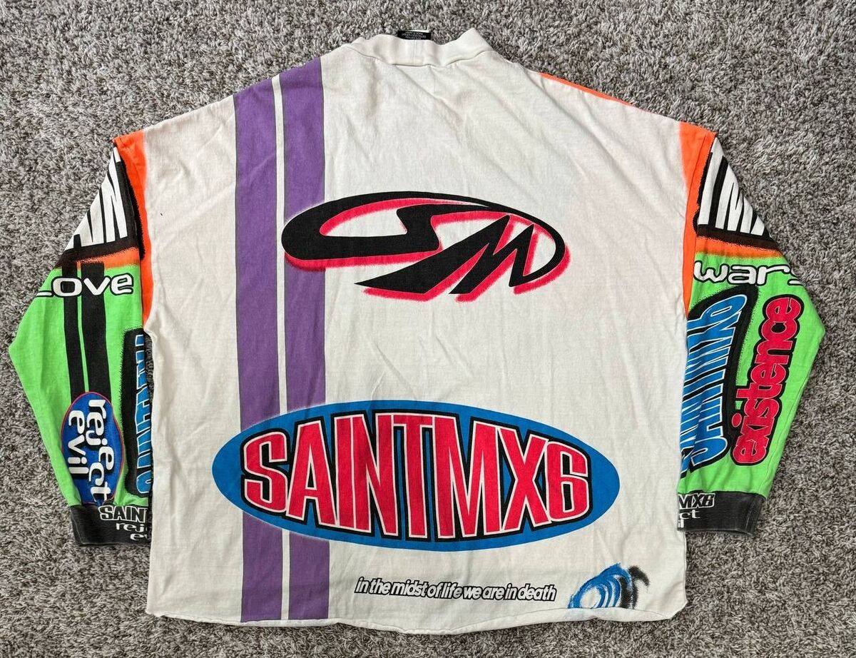 Saint Michael Men's Motocross Long Sleeve T-Shirt Size L Saint Michael Men's Motocross Long Sleeve T-Shirt Size L
