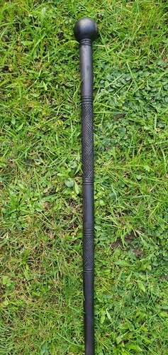 Antique Wooden Ebony Walking Stick Cane Stout and Heavy | eBay UK