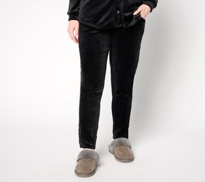 Cuddl Duds Double Plush Velour Satin Touch Pant Black S New | eBay