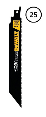 DEWALT 2X Reciprocating Saw Blade Set 25 pc 6 Inch 14TPI Metal USA ...
