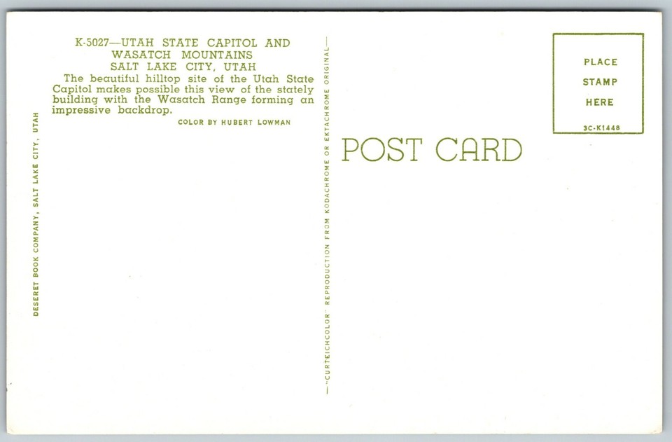 Utah State Capital and Wasatch Mountains, Salt Lake City, Utah ...