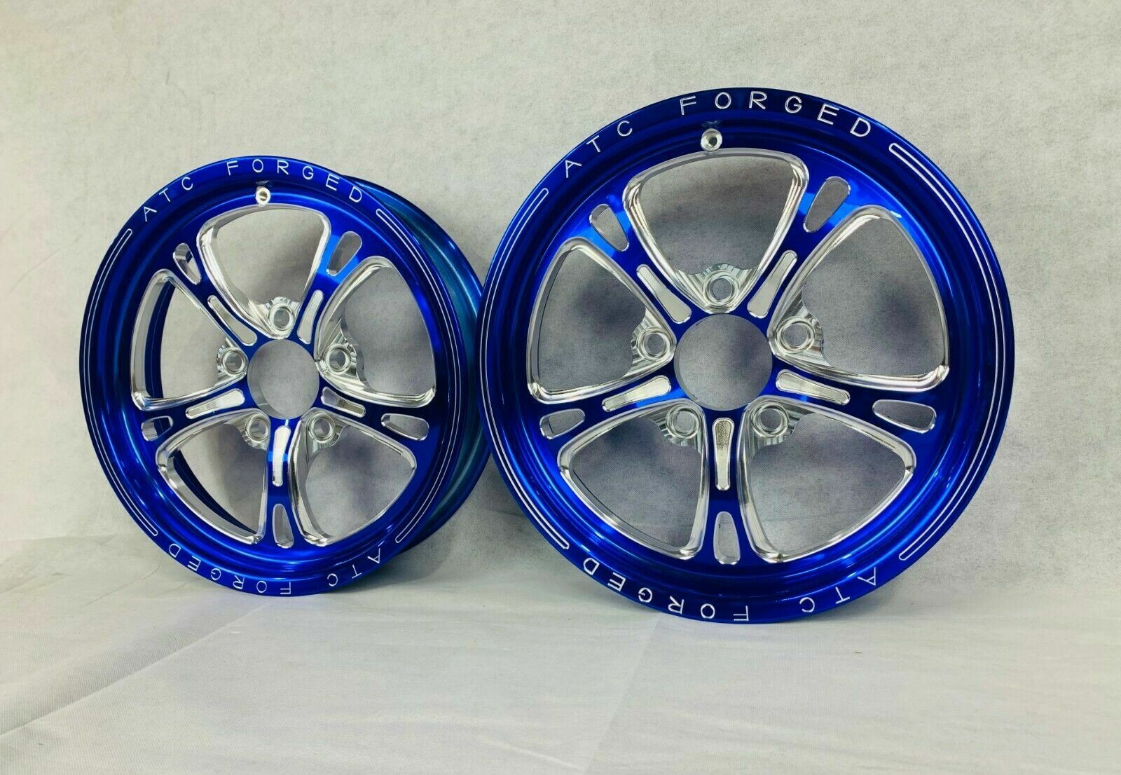 17" Prima "PRIMA" Front Drag Racing Wheels Blue Contrast Cut | Aluminum ...