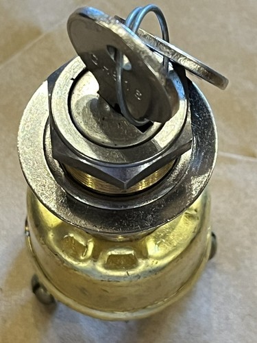 COLE HERSEE Ignition Switch Brass 3 Position w/KEYS | Dashboard ...