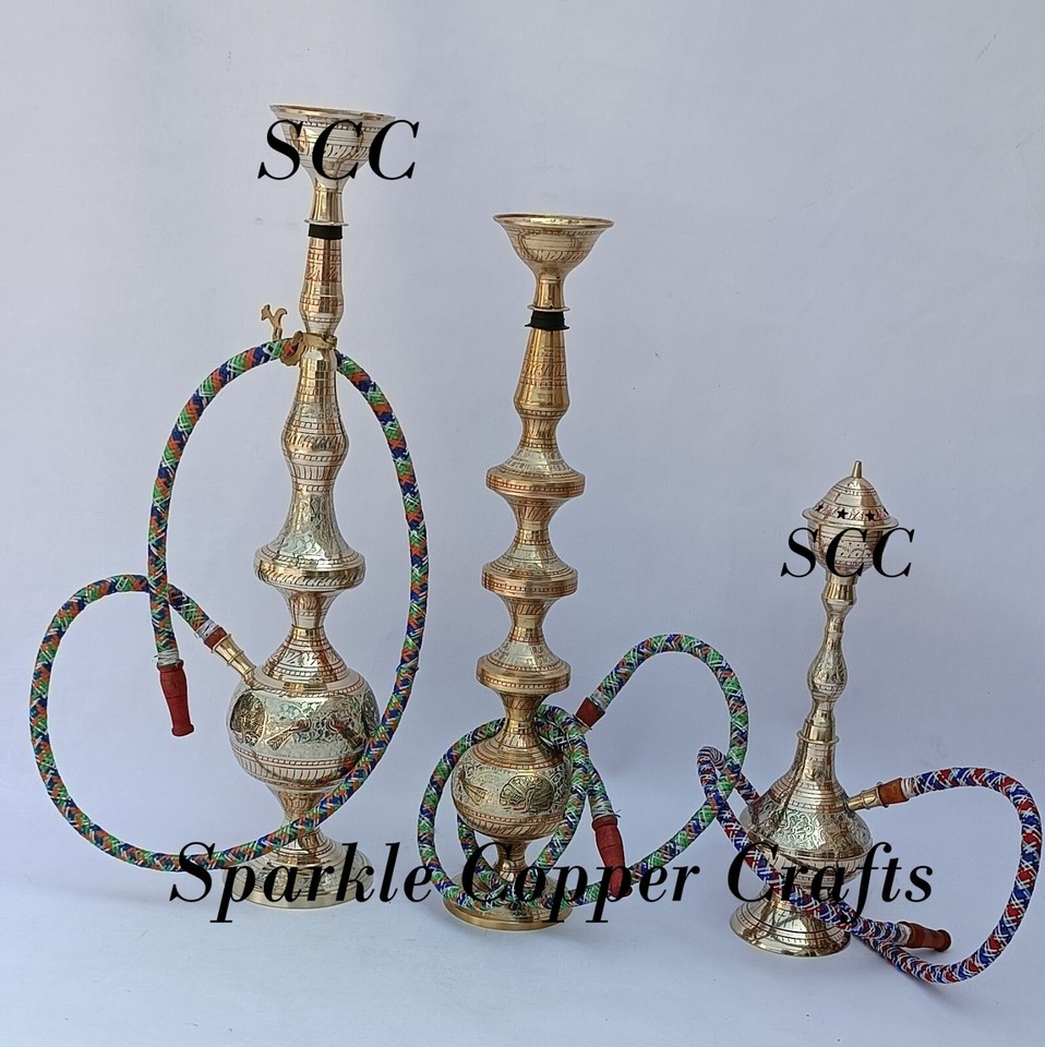 Indian Brass Vintage Folding Hookah Set Pipes Antique Finished Unique ...