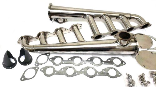 Big Block Chevy Lake Headers Stainless Lakester + 4" Steel Turn Outs ...