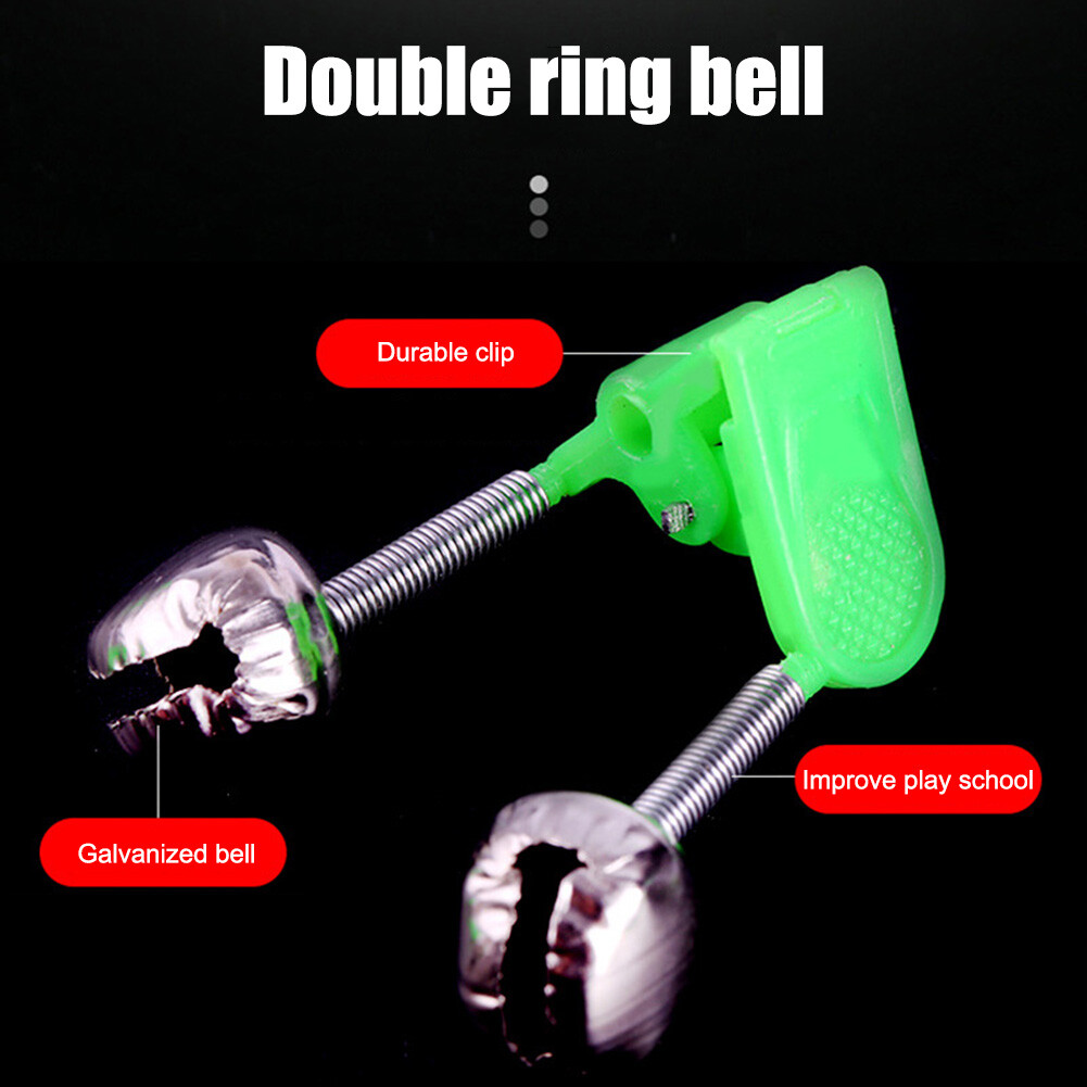 LED Night Fishing Rod Bite Bait Alarm Tip Clamp Bells Ring Alert ...