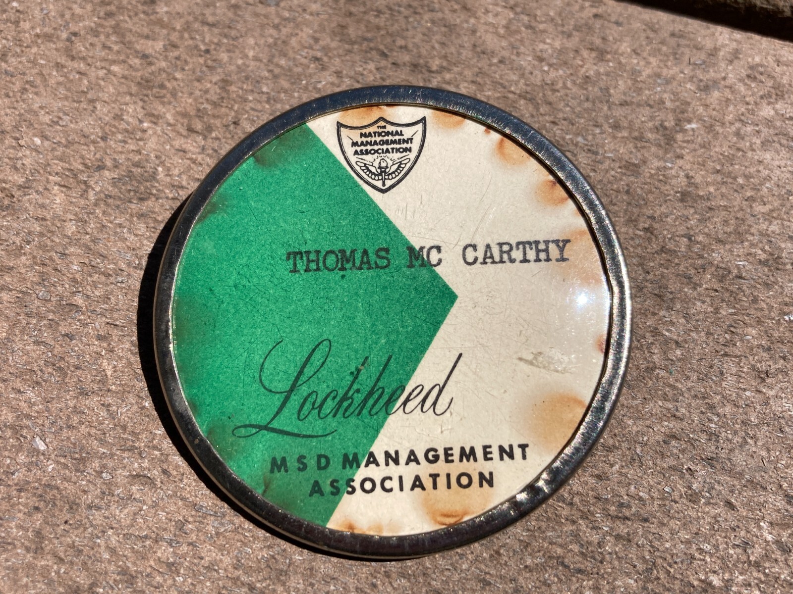 Early 1950s Lockheed Aircraft Management Identification Worker ID Badge ...