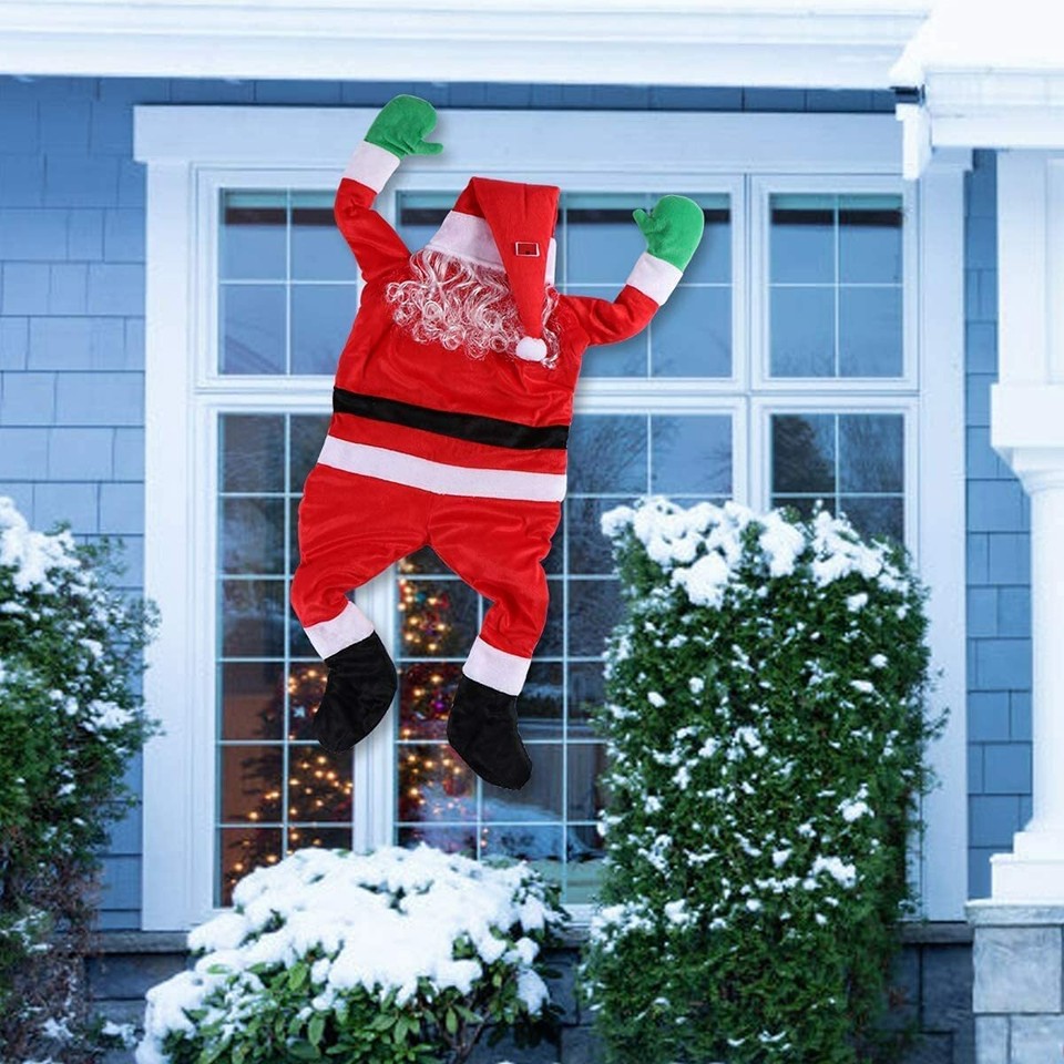 Christmas Hanging Santa Claus Decoration Yard Climbing Xmas Party ...
