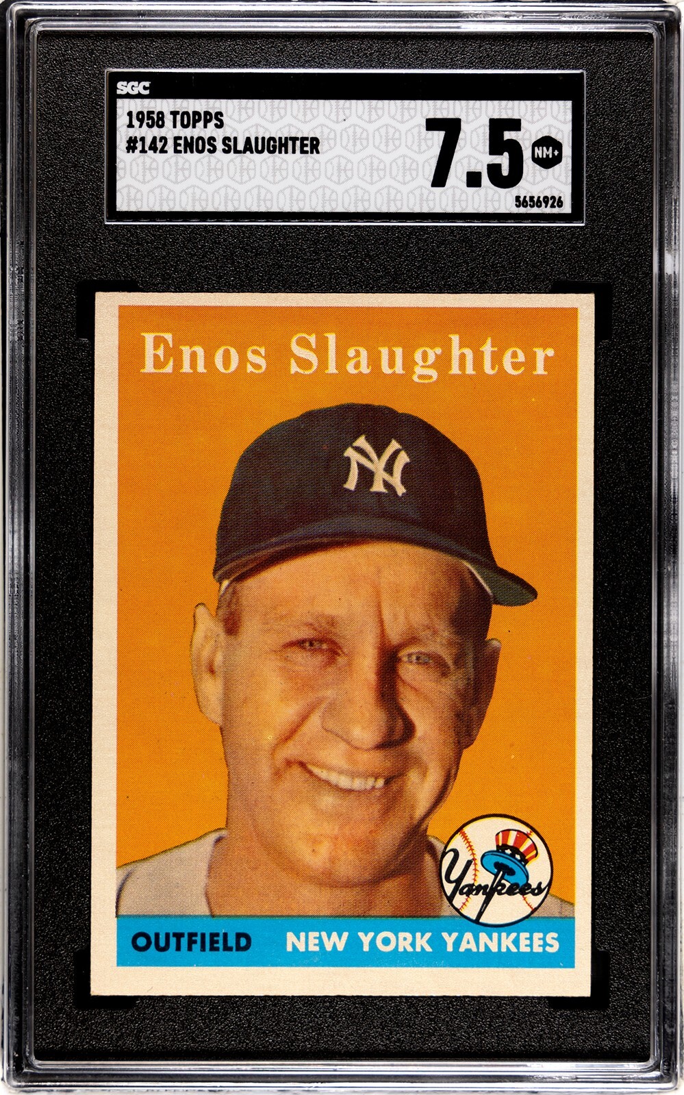 Enos Slaughter 1958 Topps Baseball Card #142- SGC Graded 7.5 NM+ | eBay