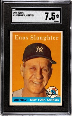 Enos Slaughter 1958 Topps Baseball Card #142- SGC Graded 7.5 NM+ | eBay