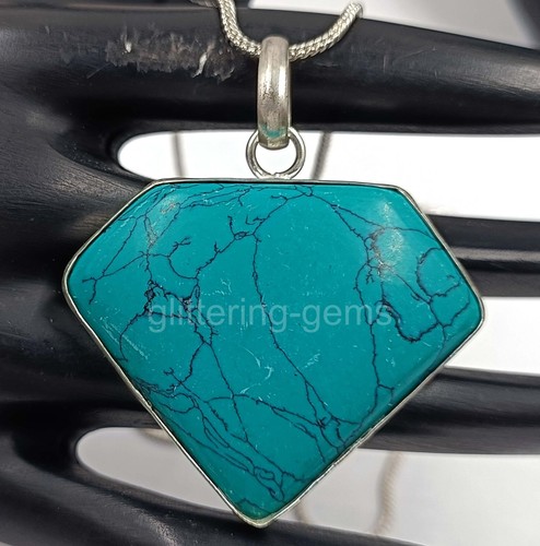 IGL Blue Turquoise Fancy Cut 925 Sliver Pendant Natural 66.80 Ct Loose ...