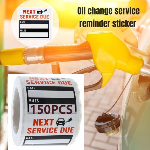 1 roll of 150 Oil Change Stickers Service Service Due Reminder Stickers ...