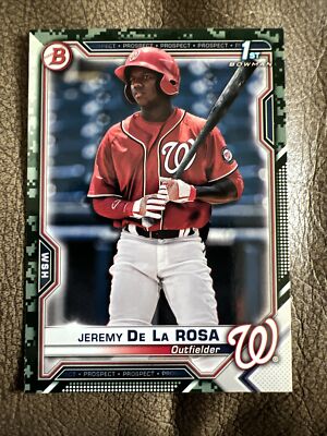 2021 Bowman Jeremy De La Rosa Green Camo #BP-25 1st Bowman Nationals | eBay