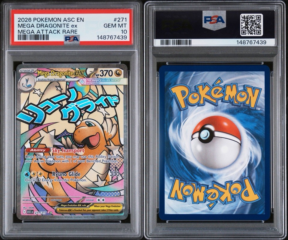 2026 POKEMON ASCENDED HEROES MEGA ATTACK RARE #271 MEGA DRAGONITE EX ...