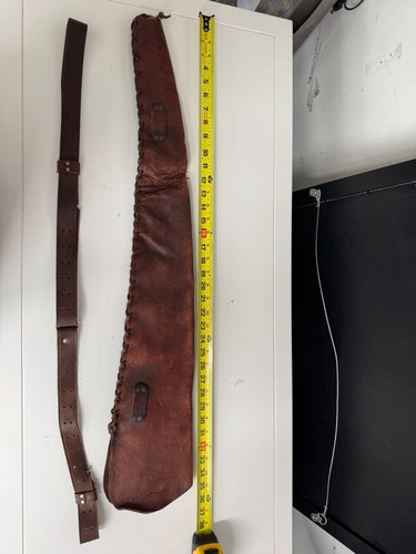 VTG leather rifle scabbard with vtg sling 36 inch cowboy hunting hunter ...