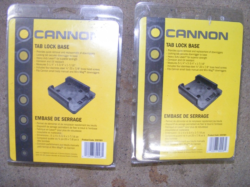Cannon downrigger tab lock bases, new, 2 bases | eBay