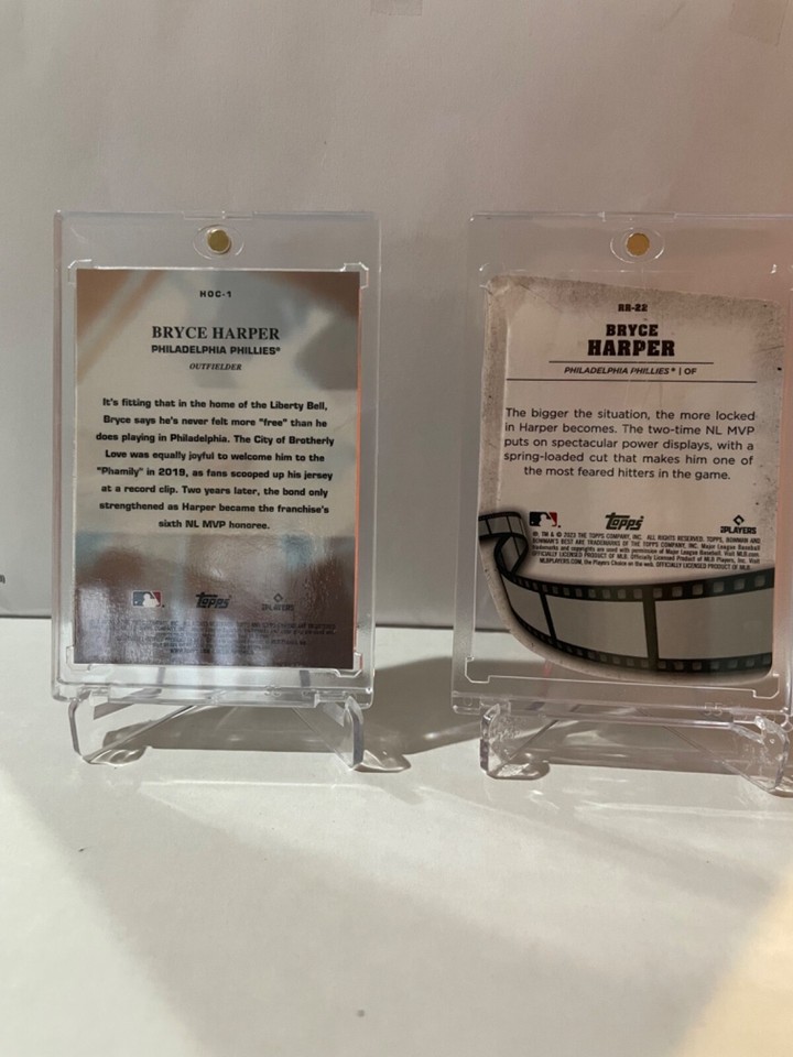 2022-23 Bryce Harper No.HOC-1 and RR-22 Topps Reel to Reel and Heart of ...