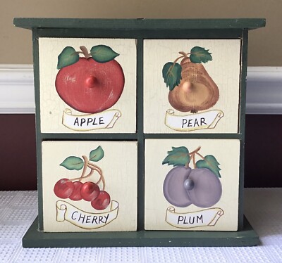 Vintage Small Wooden Storage Box With Four Drawers/ Keepsake Box | eBay