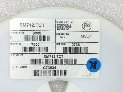 SM712.TCT Semtech SM712 TVS DIODE 12V/7V 26V/12V SOT23-3 ROHS 30 PIECES ...