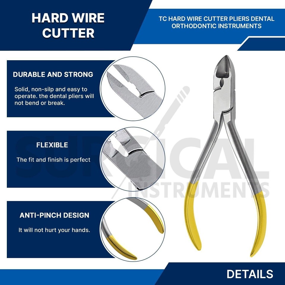 Hard Wire Cutter Orthodontic Ortho Dental Instruments - 15 Degree Curve ...