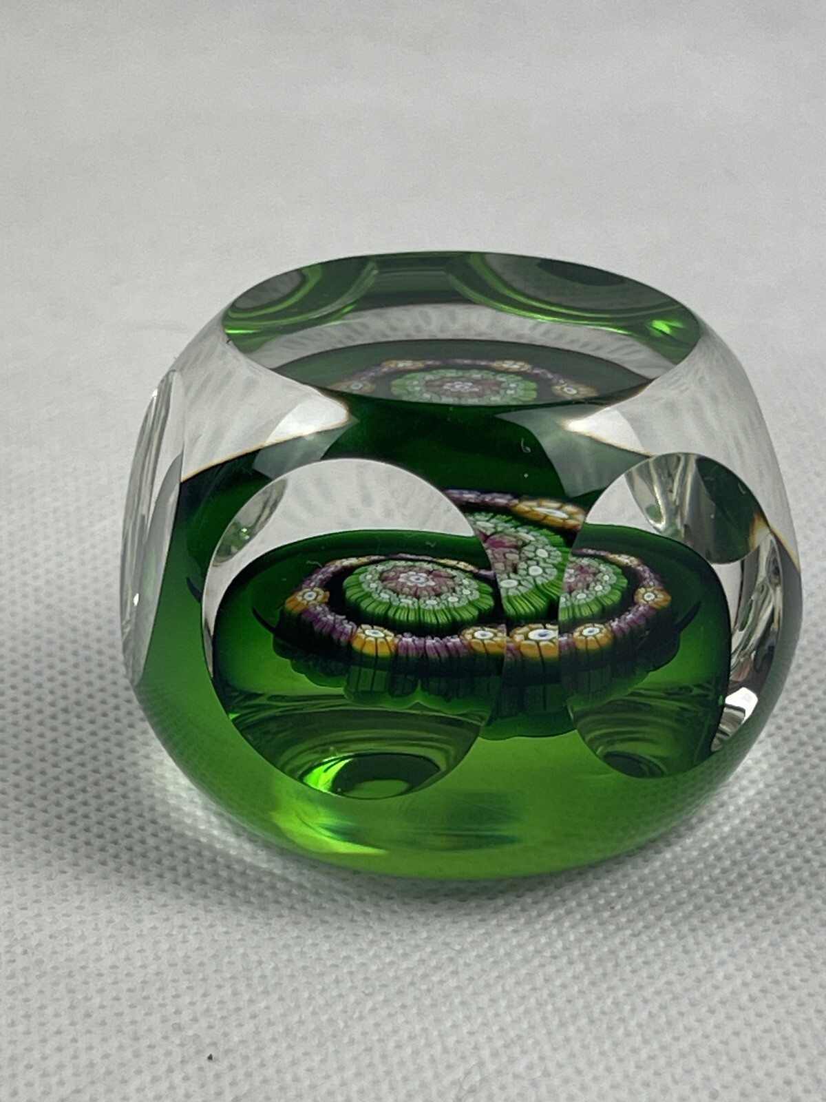 Presse papier, sulfure, paperweight Perthshire, overlay, à facette n ...