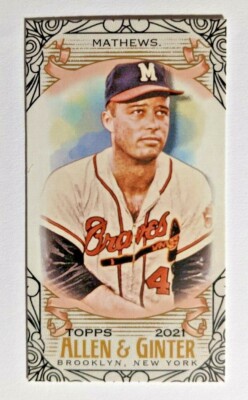 2021 ALLEN & GINTER MINI BLACK BORDER EDDIE MATHEWS #93 | eBay
