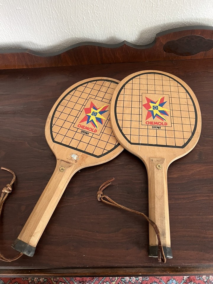 Vintage Pair Chemold 211761 Paddle Ball Racquet | eBay