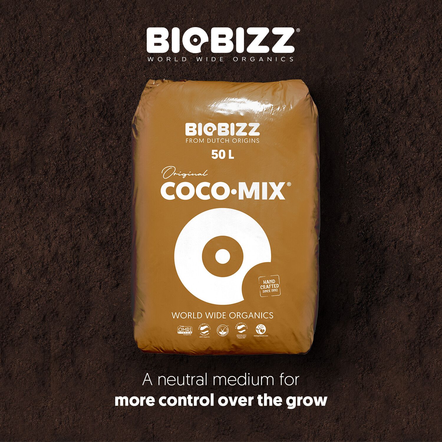 BioBizz Coco Mix 50L 100% Organic Coco Coir Growing Media Hydroponics ...