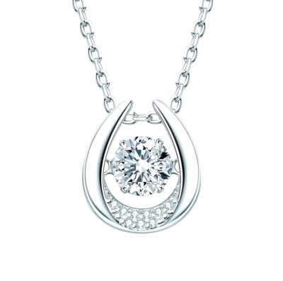 Unstoppable Love Diamond Pear Necklace 1/2 ct tw Round-cut Sterling ...