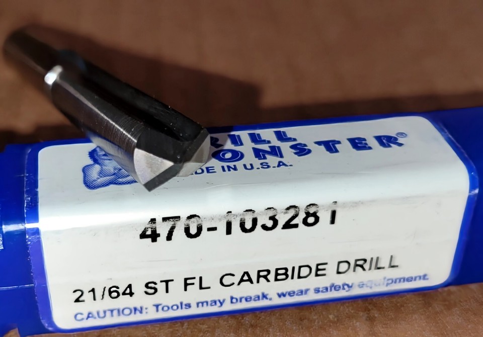 21/64" Solid Carbide Drill Bit Straight Flute 140° Drill Monster | eBay