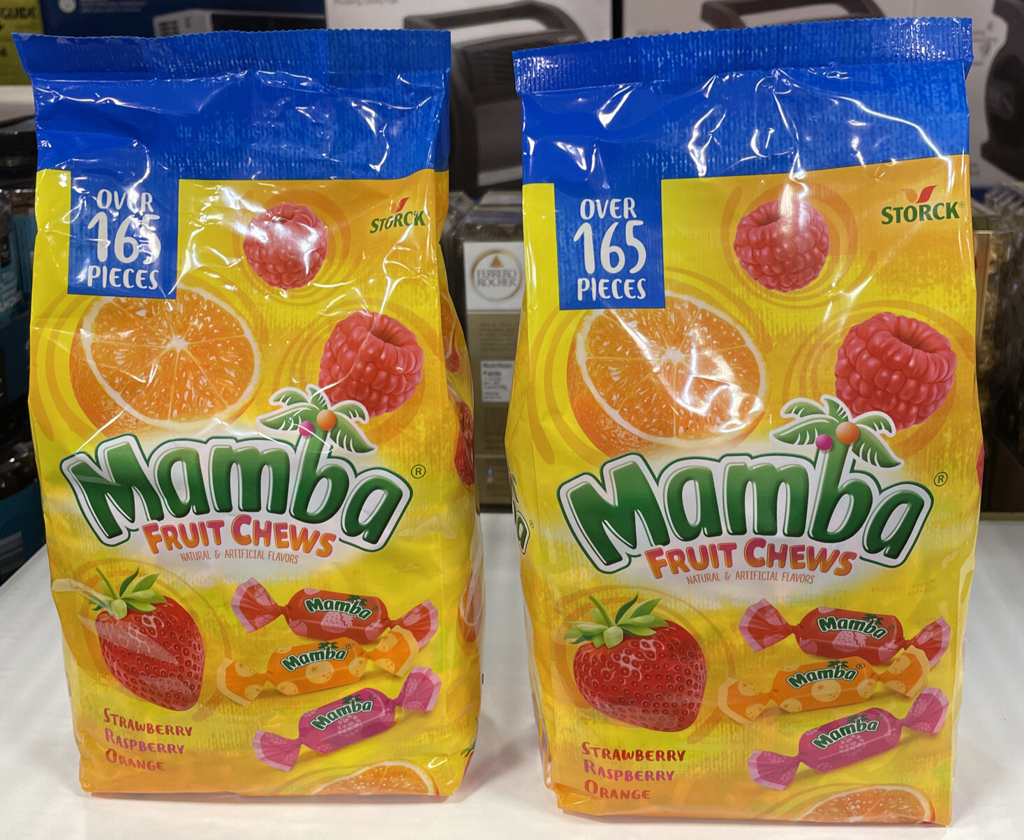 2 Packs Mamba Fruit Chews, Strawberry Raspberry Orange, Over 165 Pieces ...