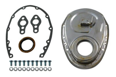 Timing Chain Cover SBC Chevy Small Block 283-400 Raw Steel Cover Tab ...