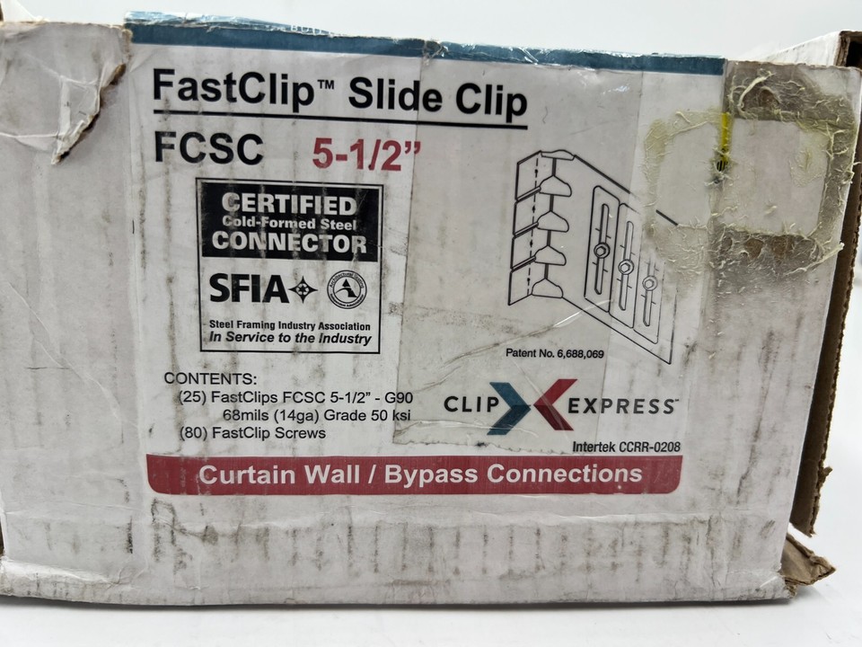 Box of 25 ClarkDietrich FCSC FastClip Slide Clip 5-1/2" w/ Fastclip ...