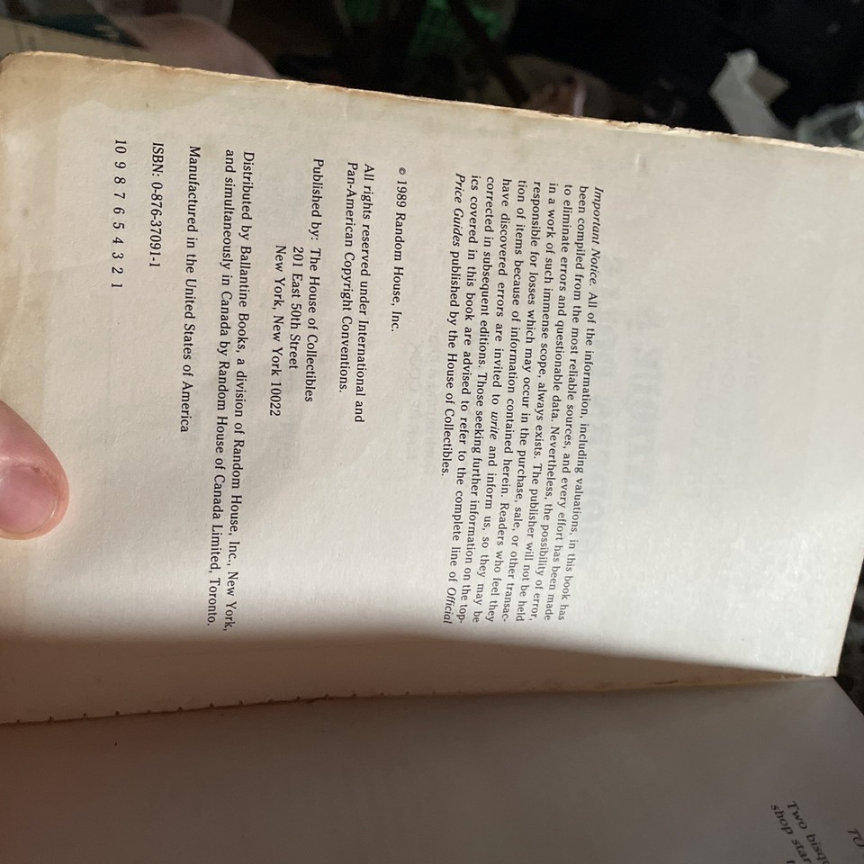 1989 Official DOLLS Price Guide by JULIE COLLIER Paperback Book 4th ...