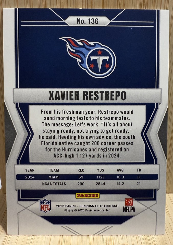 2025 DONRUSS ELITE XAVIER RESTREPO LIME GREEN ASPIRATIONS 371/999 (RC ...