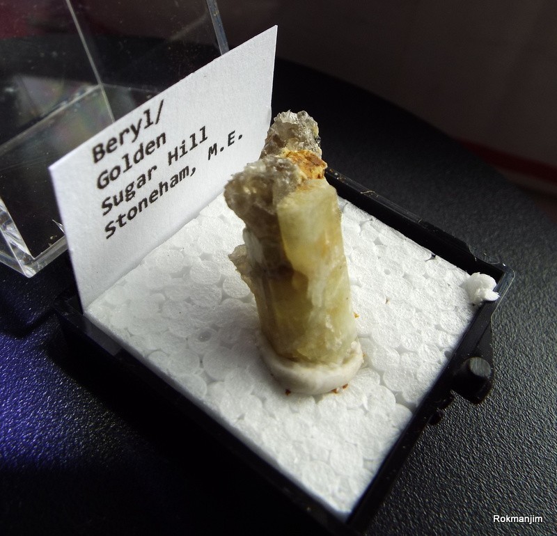 Mounted & Labeled Golden Beryl Crystal Sugar Hill Stoneham, Me. | eBay