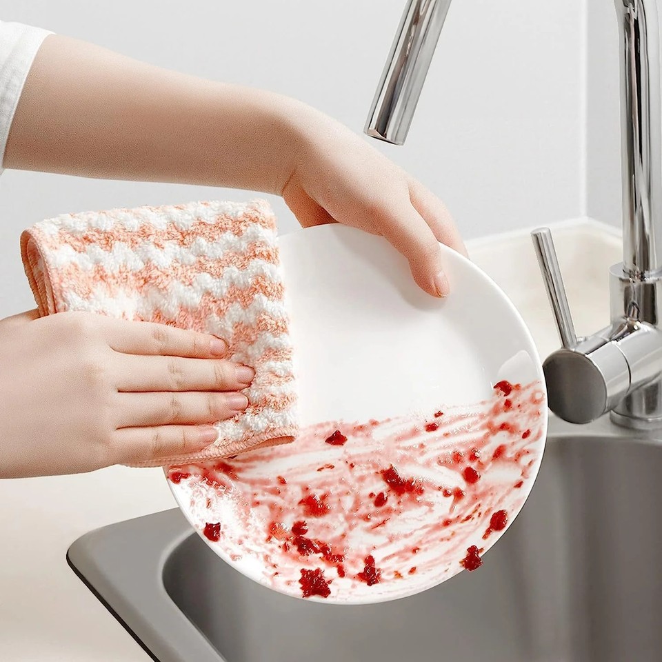 10 Pcs Super Absorbent Reusable Microfibre Cleaning Cloths 30 x 30 cm ...