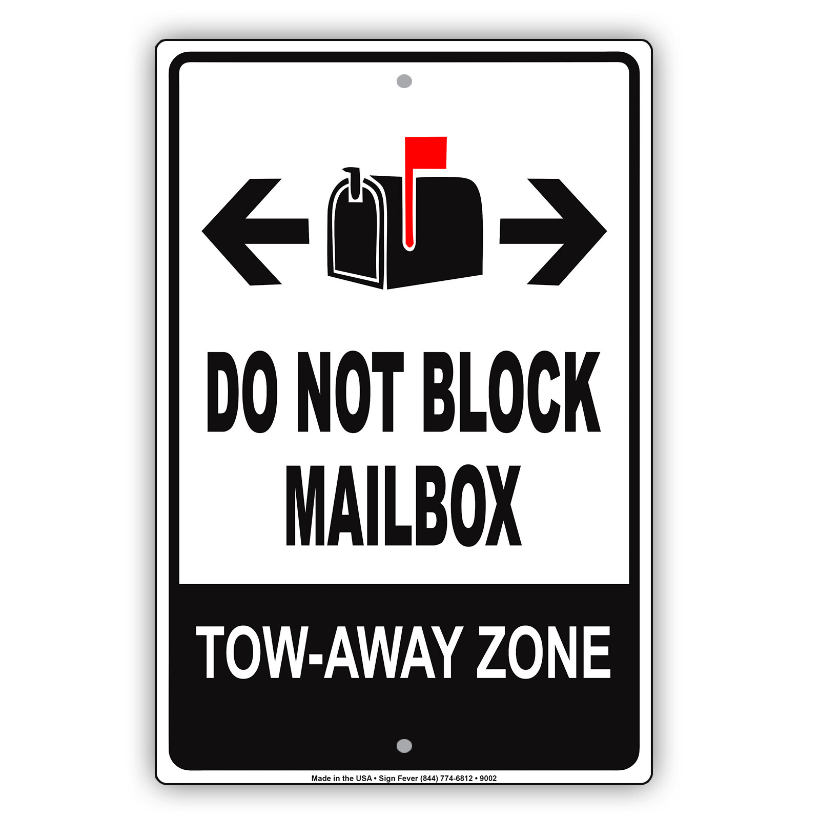 Do Not Block Mail Box Tow-Away Zone Novelty Notice Aluminum Metal Sign ...