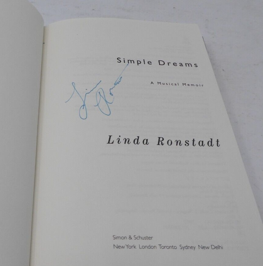 Linda Ronstadt Signed Book Linda Ronstadt On Hall Of Fame Induction:
