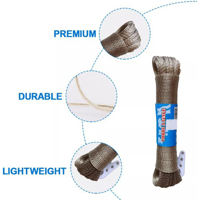Heavy Duty Strong Steel Core Washing Line Clothes Line Laundry Drying ...