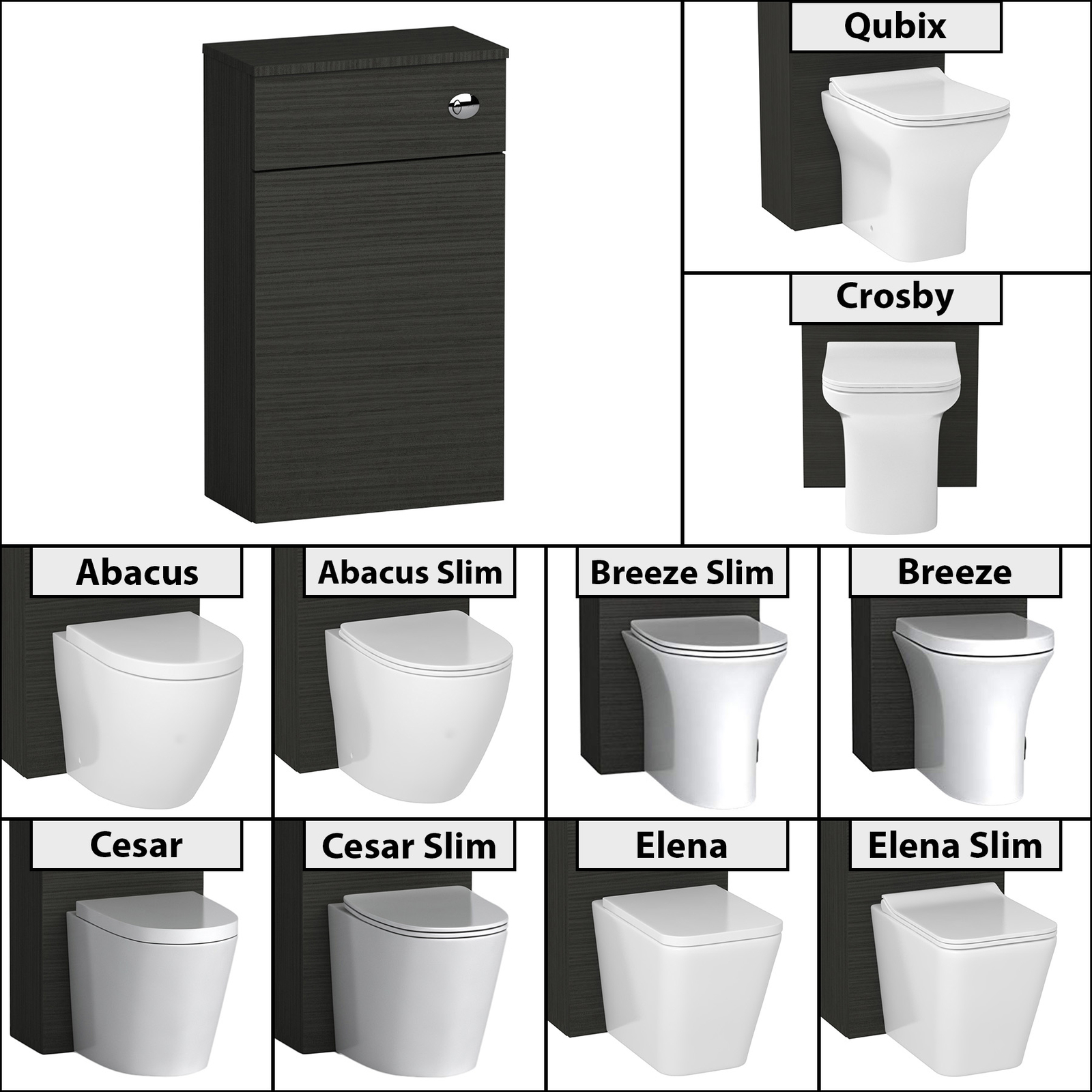 Bathroom Back To Wall WC Unit BTW Toilet Pan Soft Close Seat ...