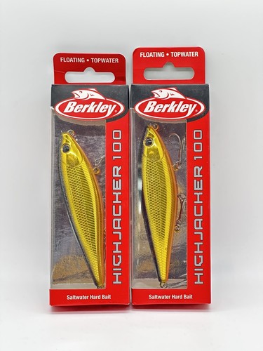 Berkley 4” Highjacker 100 Topwater 2/3 Oz Hardbait Black Gold LOT OF 2 ...