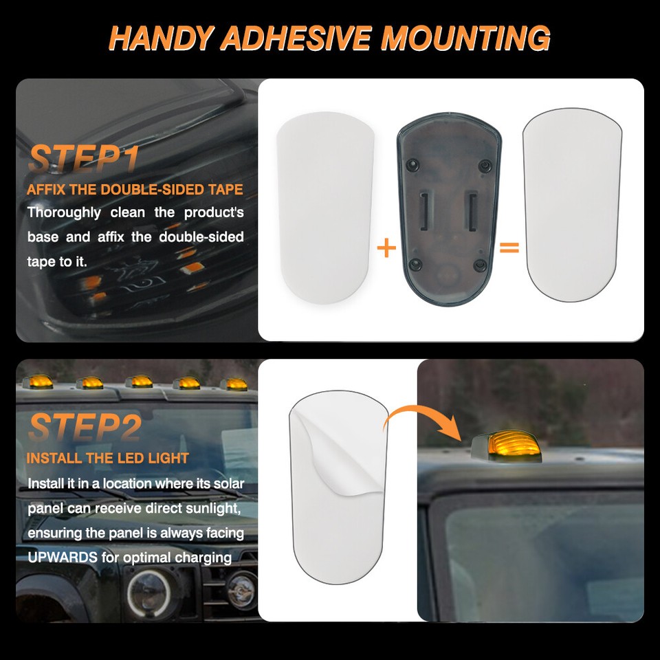 LED Wireless Solar Powered Cab Lights Top Roof Light For Off-road ...
