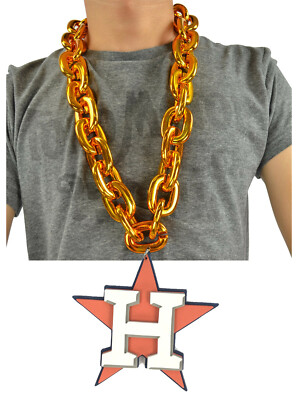 New MLB Houston Astros FIRE GOLD Fan Chain Necklace Foam | eBay